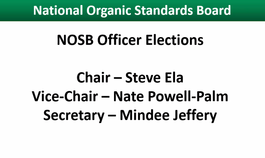 Follow the Fall 2020 National Organic Standards Board Meeting Online ...